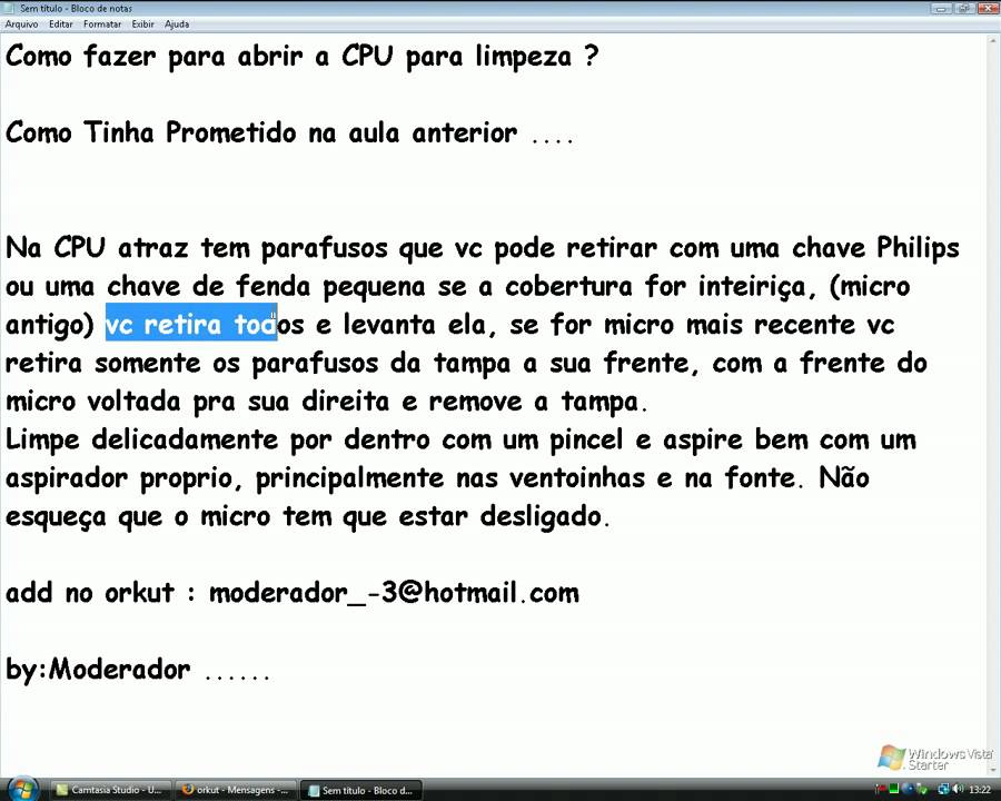 Como fazer para abrir a CPU para limpeza - YouTube