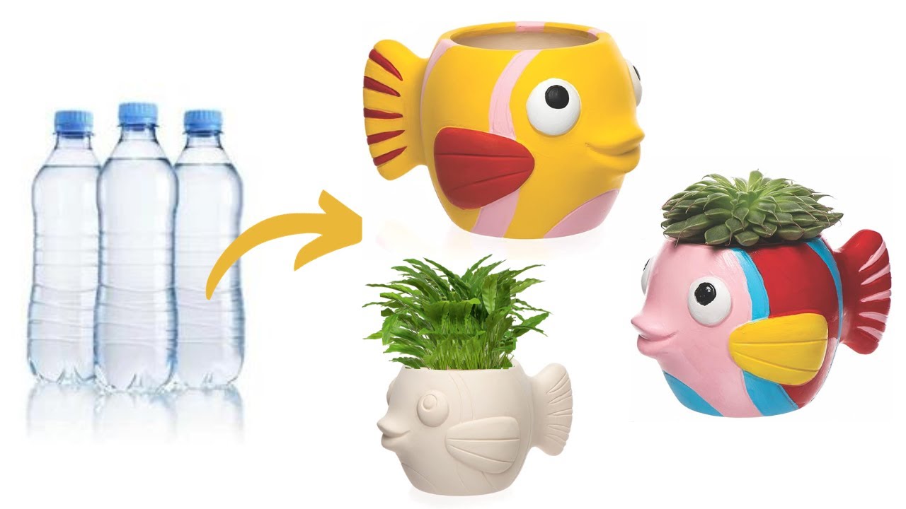 DIY Creative Fish Vase with normal Cement | DIY Unique Cement pot - YouTube