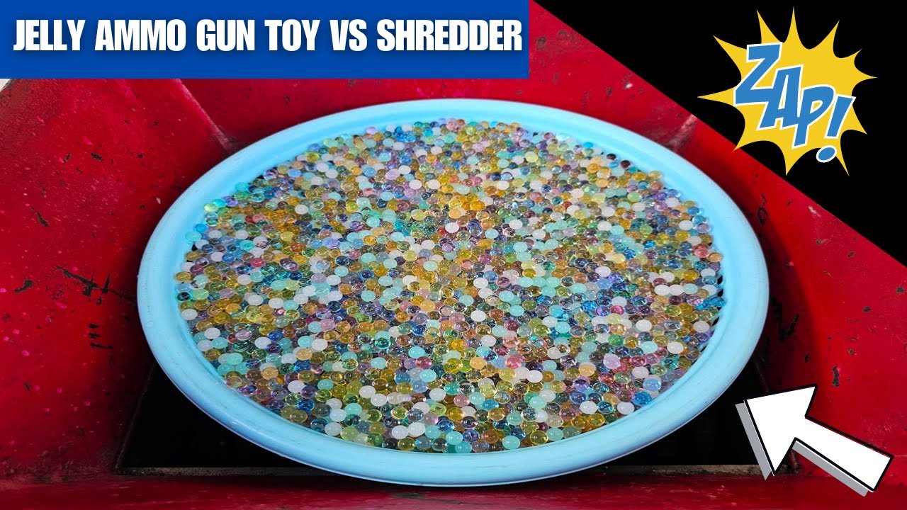 Jelly Ammo Gun Toy vs Shredder Machine - YouTube