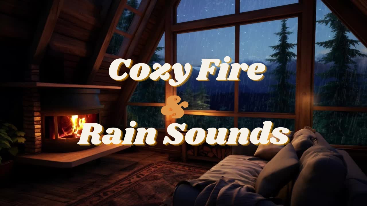Rainy Day Fireplace Ambience 🔥🌧️ | Cozy Crackling Fire for Relaxation ...