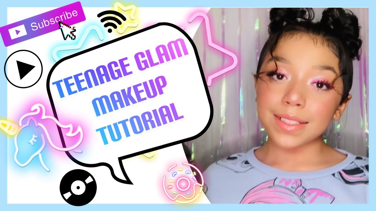 Teenage Glam Makeup Tutorial | By a 12 year old - YouTube