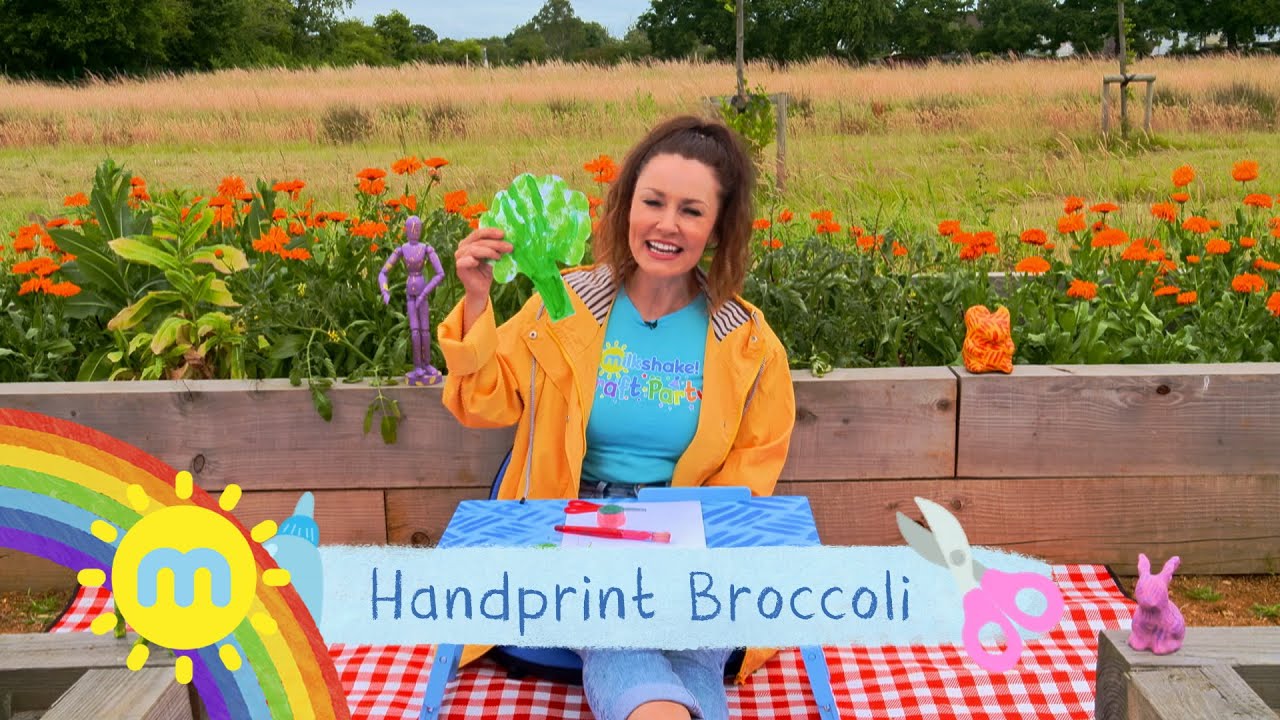 Milkshake! | Craft Party -Handprint Broccoli | Amy - YouTube