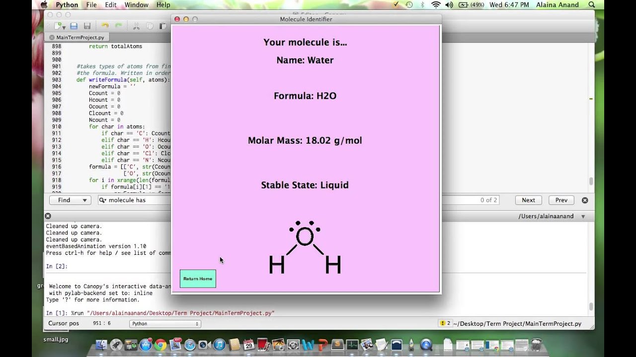 Molecule Identifier: 15-112 Term Project, Spring 2015 - YouTube