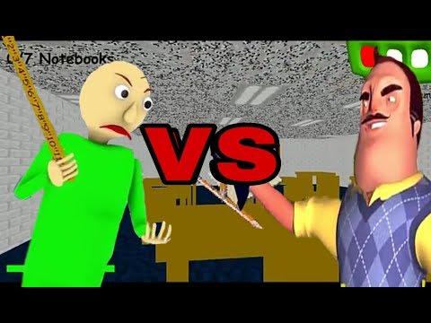 Baldi VS The Neighbor RAP Battle (Baldi's Basics VS Hello Neighbor ...