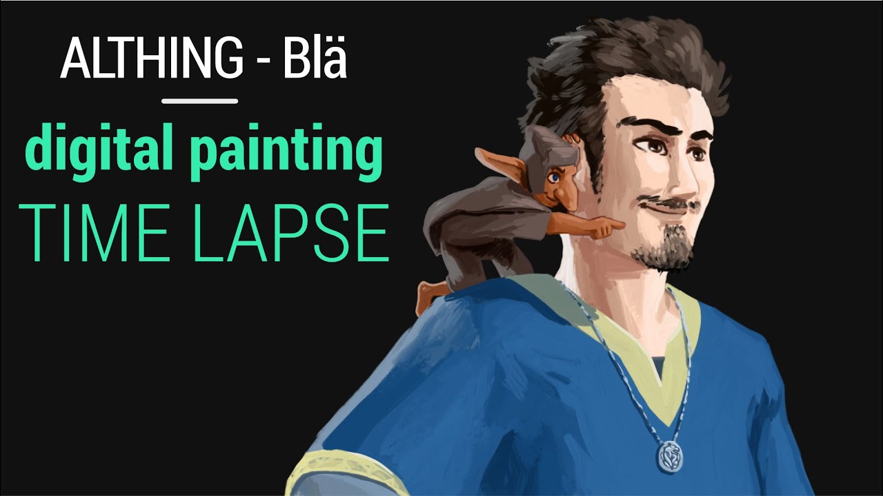 ALTHING - Blä - Digital painting time lapse - YouTube