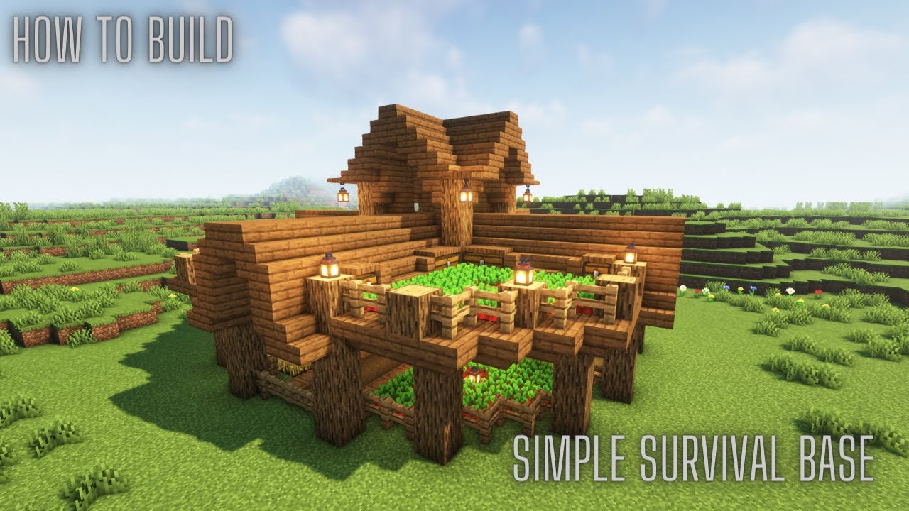 Minecraft: How to Build Simple survival base - YouTube
