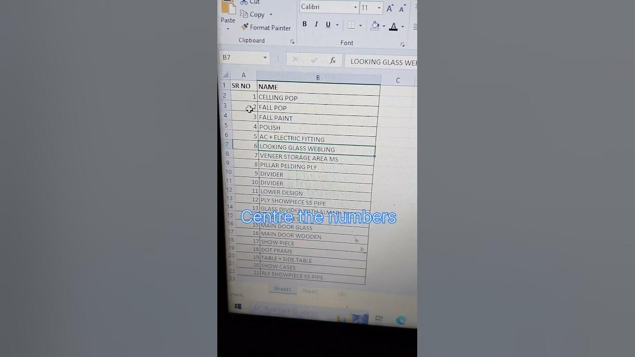 Centre The Numbers In Ms Excel Pavanlalwani Learnmorepro Learnmoreshorts Tlscomputer Youtube