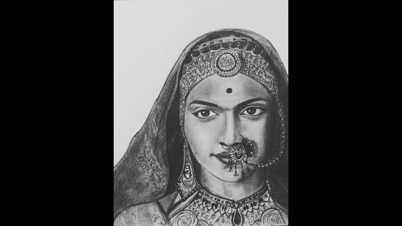 How to Draw Padmavati|Deepika Padukone - YouTube
