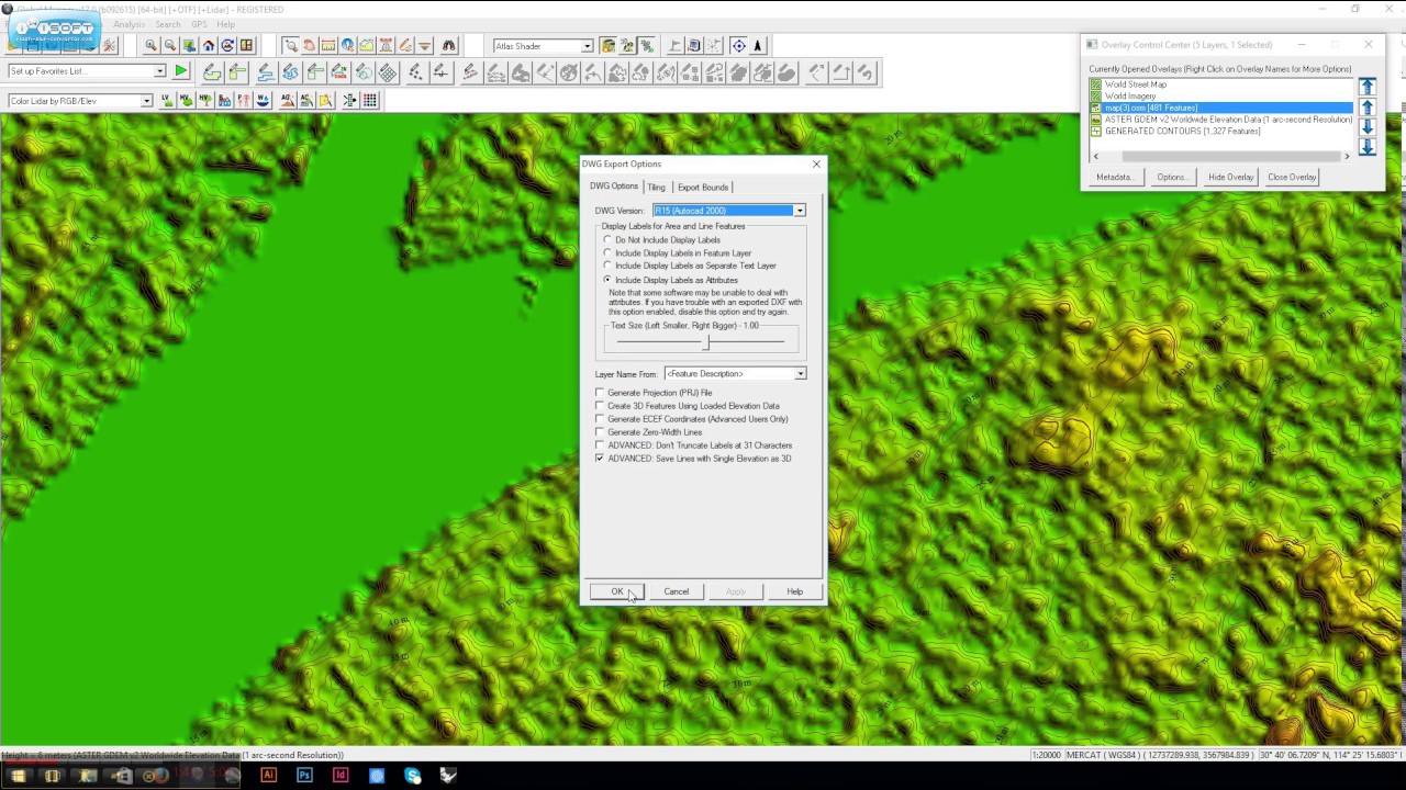 Global mapper exportation format DWG DXF PDF - YouTube