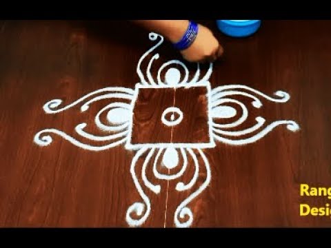 easy rangoli designs with 3X3 dots - 3 dots lotus rangoli - chukkala ...