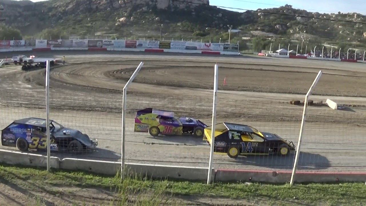 Barona Speedway IMCA Modified Heat #1 4-6-2019 - YouTube