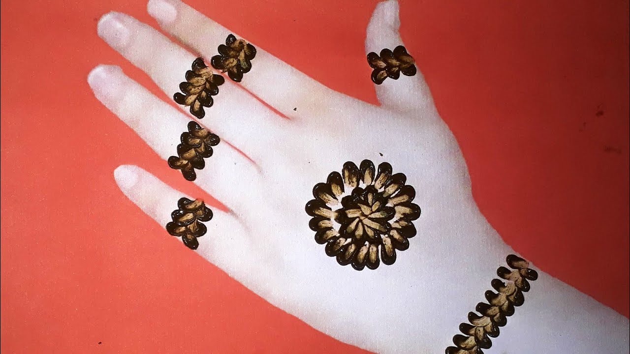 Simple Dotted Mehndi Design for Hand|| Beautiful Cone designs with ...