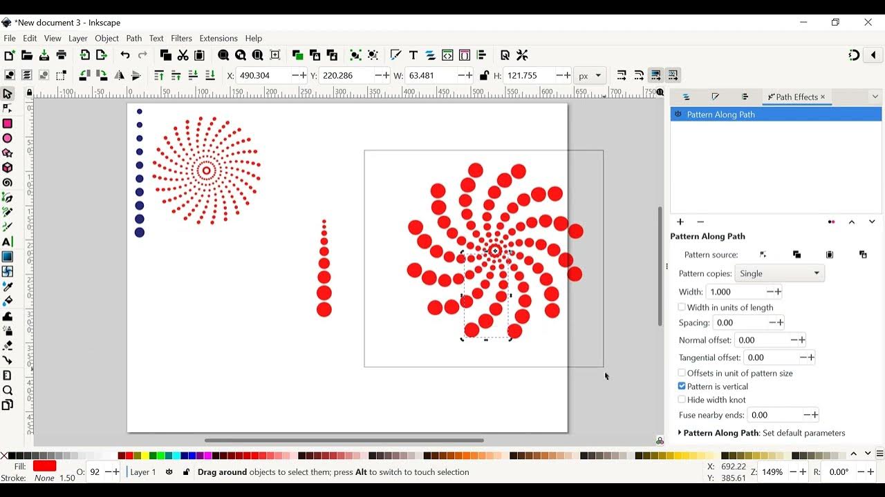 Inkscape : Interpolate & Pattern Along Path - YouTube