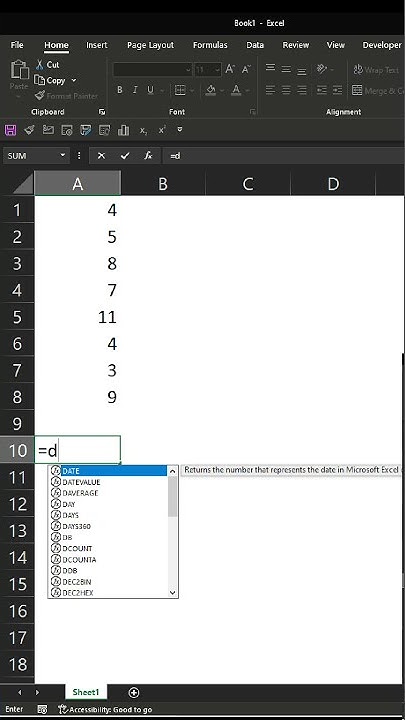 DEVSQ Function #shorts Microsoft Excel Tutorial - YouTube