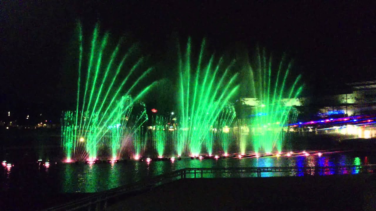 Neon water feature - YouTube