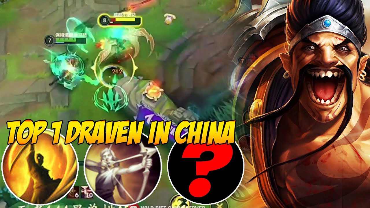 TOP 1 DRAVEN GAMEPLAY IN CHINA SERVER | NEW RUNES FOR DRAVEN - YouTube