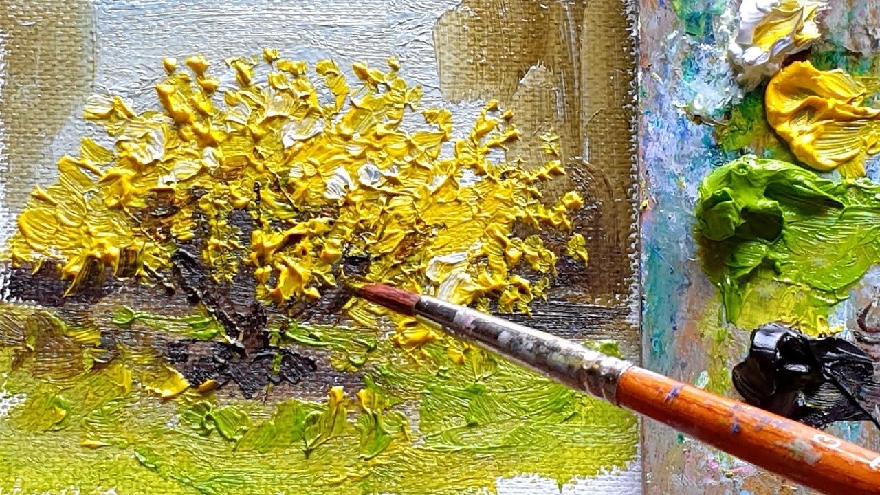 Simple way to Paint a tree in oil, Detailed Guide: Daily Oil Painting ...