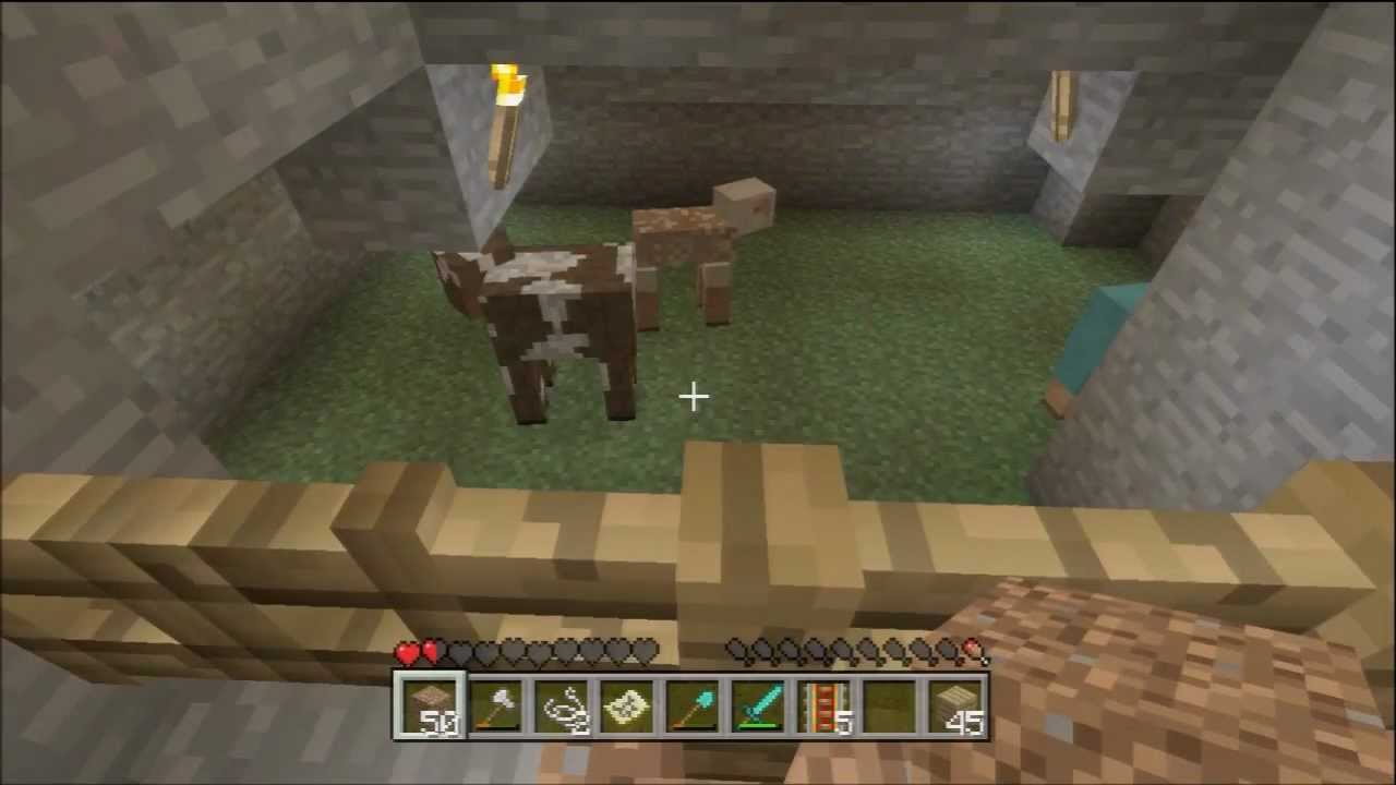 Minecraft Xbox 360 1.8.2 #49 - Trapping Cow, Exploration and Wooden ...