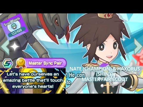 Nate (Champion) & Haxorus (Shiny) Master Fair Summon Scout | Pokémon ...