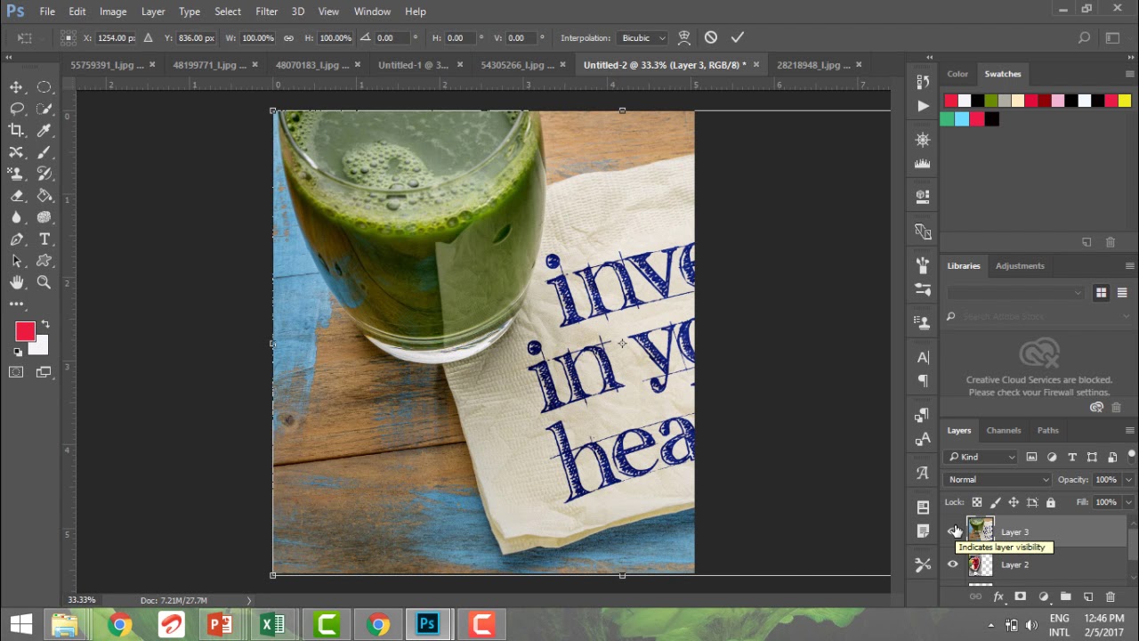 Photoshop - Linked Layers - YouTube