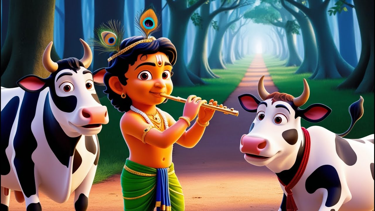 Popular 3D Cartoon Bhajan for Children | Krishna Ki Gaiya | Giggle ...