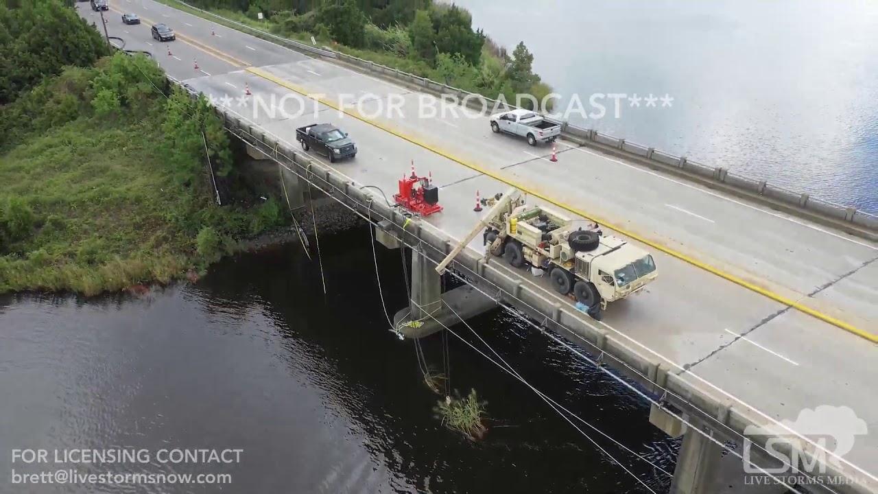 9-27-2018 Georgetown, SC Makeshift Levee along HWY 17 to keep highway ...