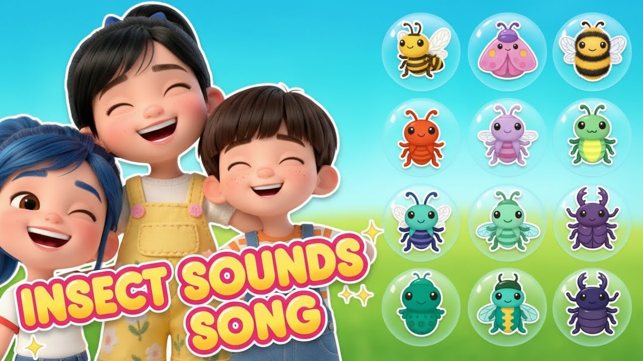 Insect Sounds Song | Learn Insects & Animal Sounds | Nursery Rhymes for ...
