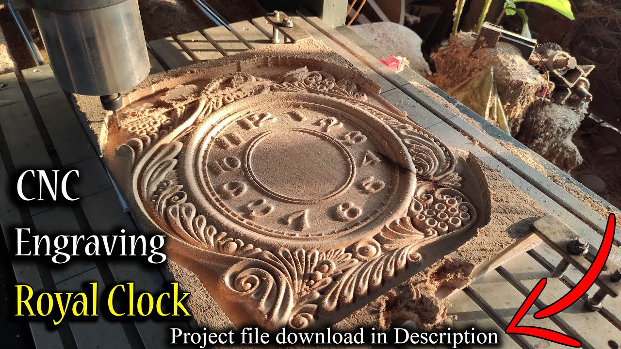 CNC Engraving Royal Clock // Vetric Aspire toturial // CNC Woodworking ...
