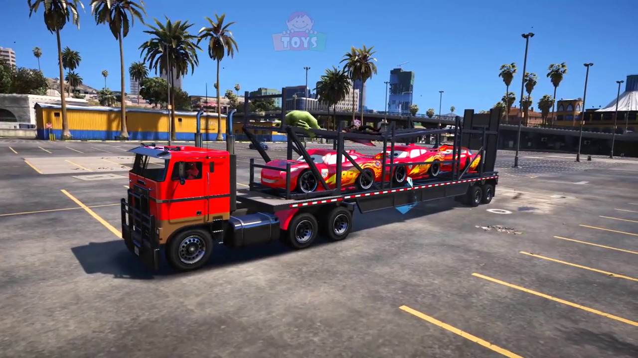 Spiderman McQueen Color Cars Funny Superhero Cartoon for Kids Learn ...