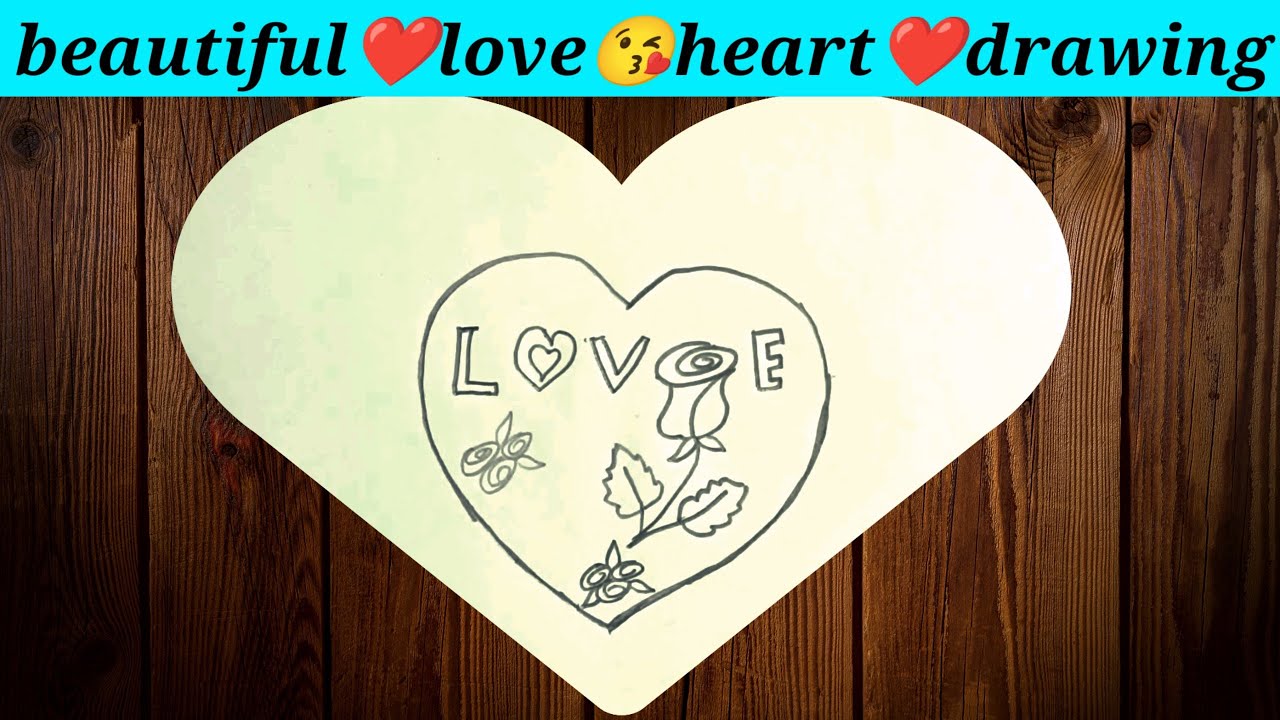beautiful heart love drawing | easy heart love drawing step by step ...