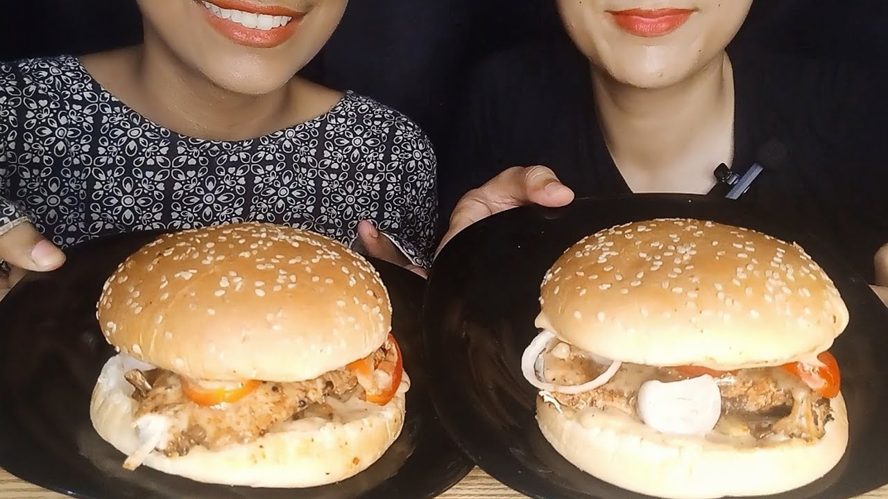 Eng Sub) ASMR Eating Burger Mukbang |Burger Eating Challenge |Mukbang ...