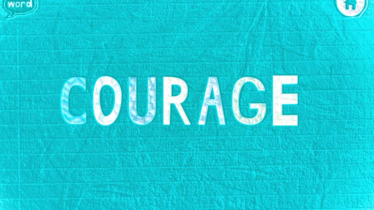Endless Alphabet Word "COURAGE" Blue Color Effect, Bevel Effect ...