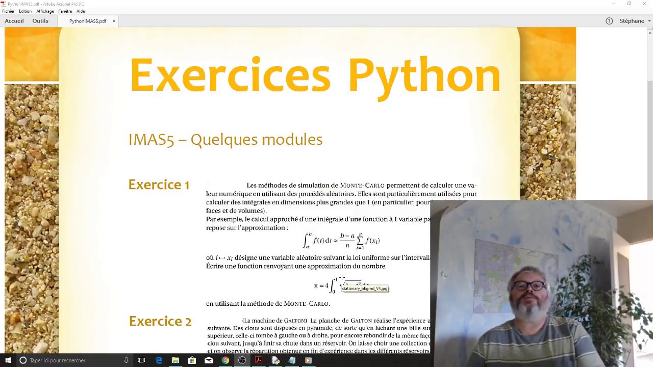 Python - Correction IMAS5Ex2 - Quelques modules et mathématiques - YouTube