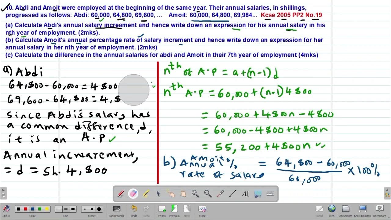 MATH: FORM 3: SEQUENCES AND SERIES: LESSON 15 (KCSE 2005 PP2 NO.19) - YouTube