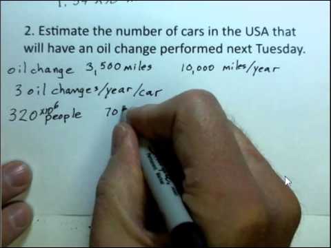 Fermi Problem, Number of Oil Changes on One Day in USA - YouTube