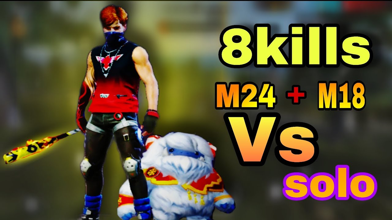 Free Fire Solo vs squad 🔥 M24+M18 with Booyah and not eliminate any ...
