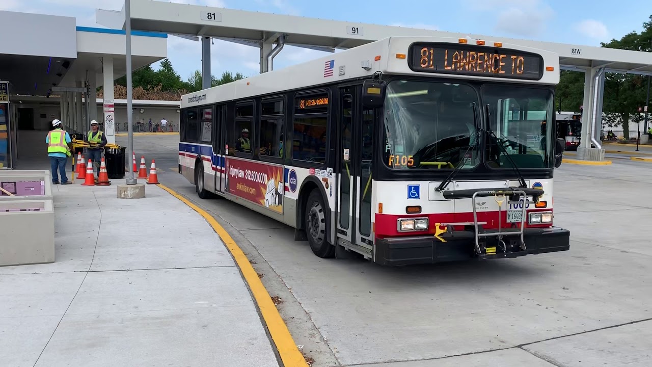 CTA D40LF New Flyer Route 81 Lawrence Departing Jefferson Park (1000 ...