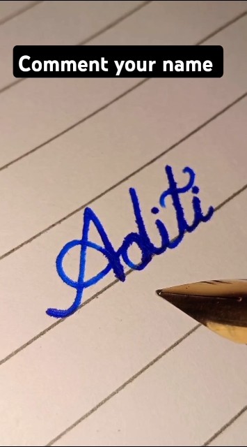 Aditi name write in cursive writing #viralshort #shortsfeed #trending # ...
