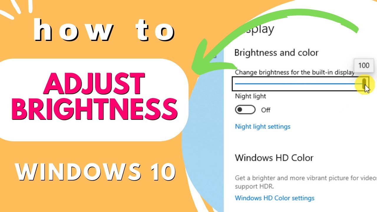 HOW TO ADJUST BRIGHTNESS IN WINDOWS 10 - YouTube