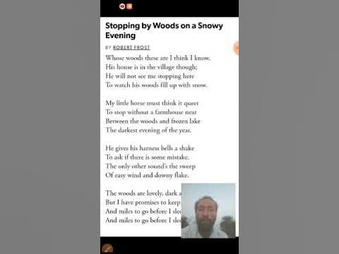 Stopping by Woods ( Poem) English Literature chapter 1STD 6 - YouTube