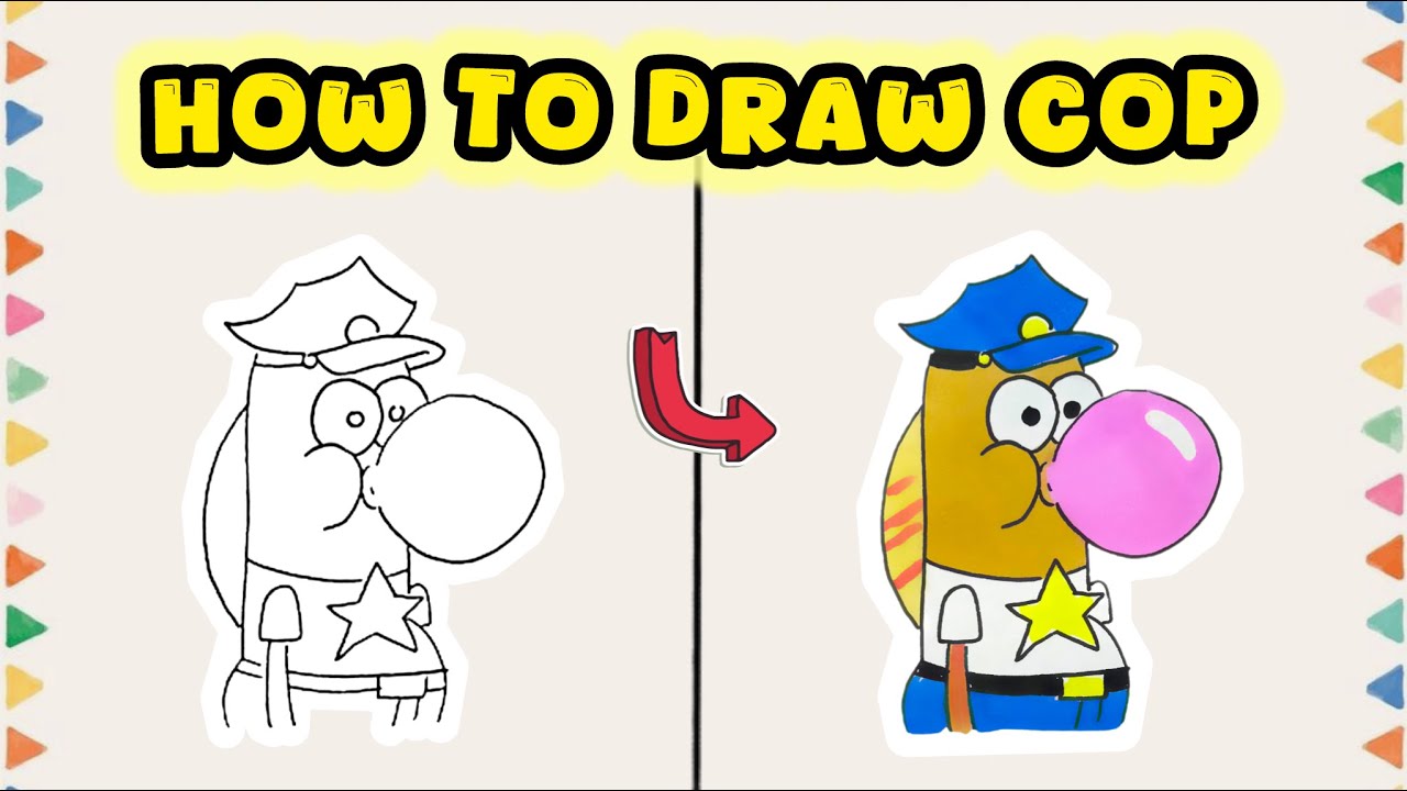How to Draw Cop from SpongeBob SquarePants – Fun Drawing Tutorial - YouTube