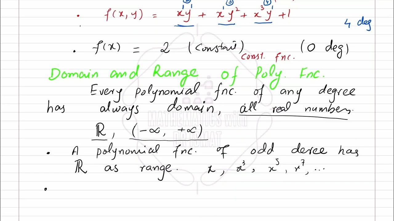 DOMAIN AND RANGE OF POLYNOMIAL FUNCTIONS-ALL - YouTube