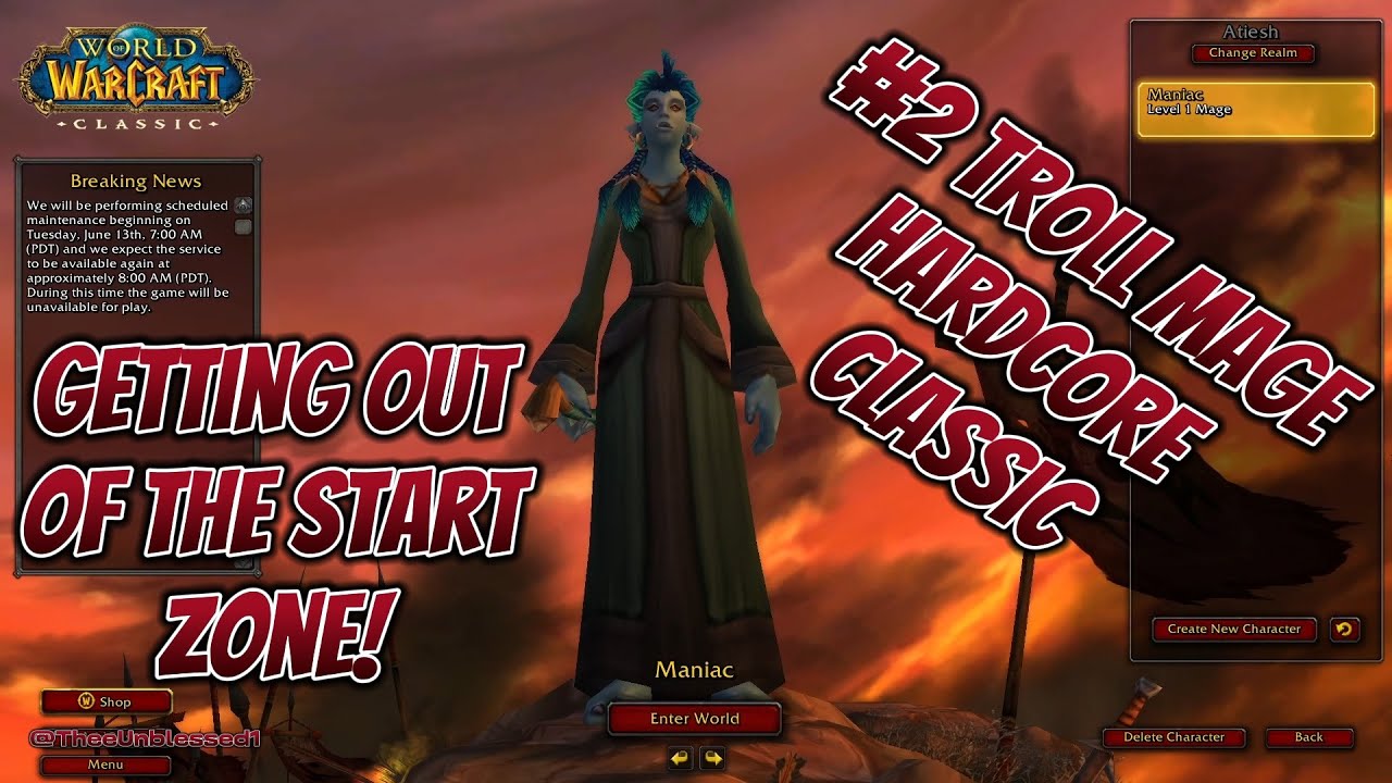 World of Warcraft Classic Era Hardcore #2 Troll mage, Getting Out of ...