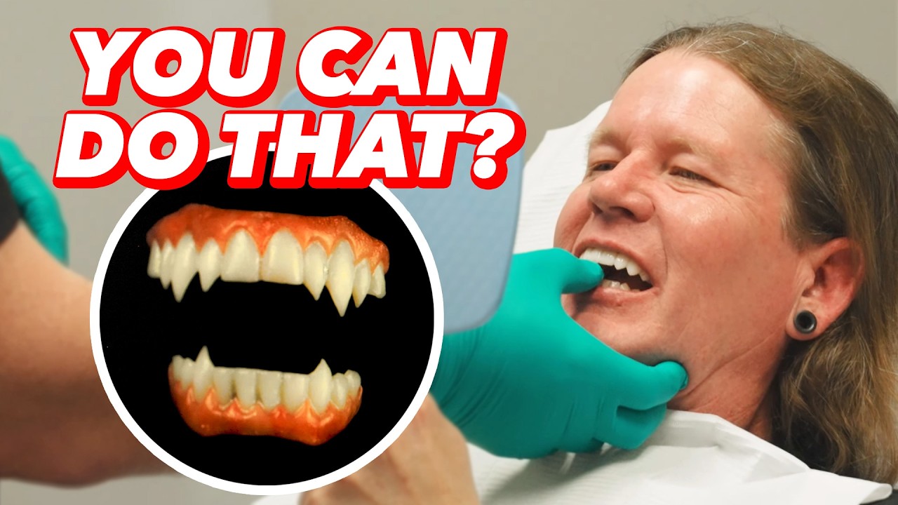 Vampire Teeth Design- A Permanent Solution to His Dental Problems - YouTube
