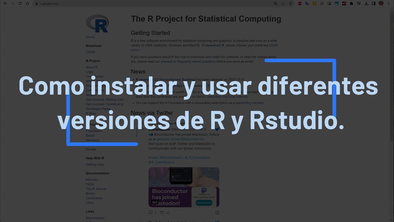 Como instalar y usar diferentes versiones de R y Rstudio. - YouTube