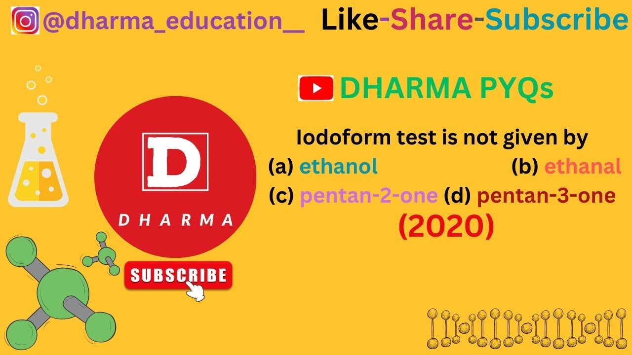 Iodoform test is not given by(a) ethanol (b) ethanal(c) pentan-2-one (d ...