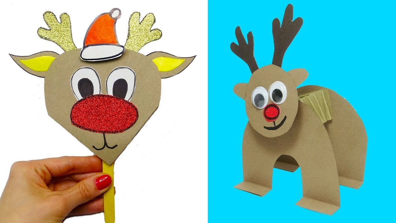 4 DIY christmas crafts | How to make christmas deer | Christmas deer ...