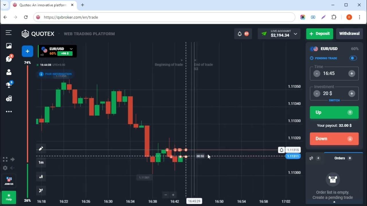 Quotex Trading strategy | binary option strategy | 1 minute price action strategy #quotex - YouTube