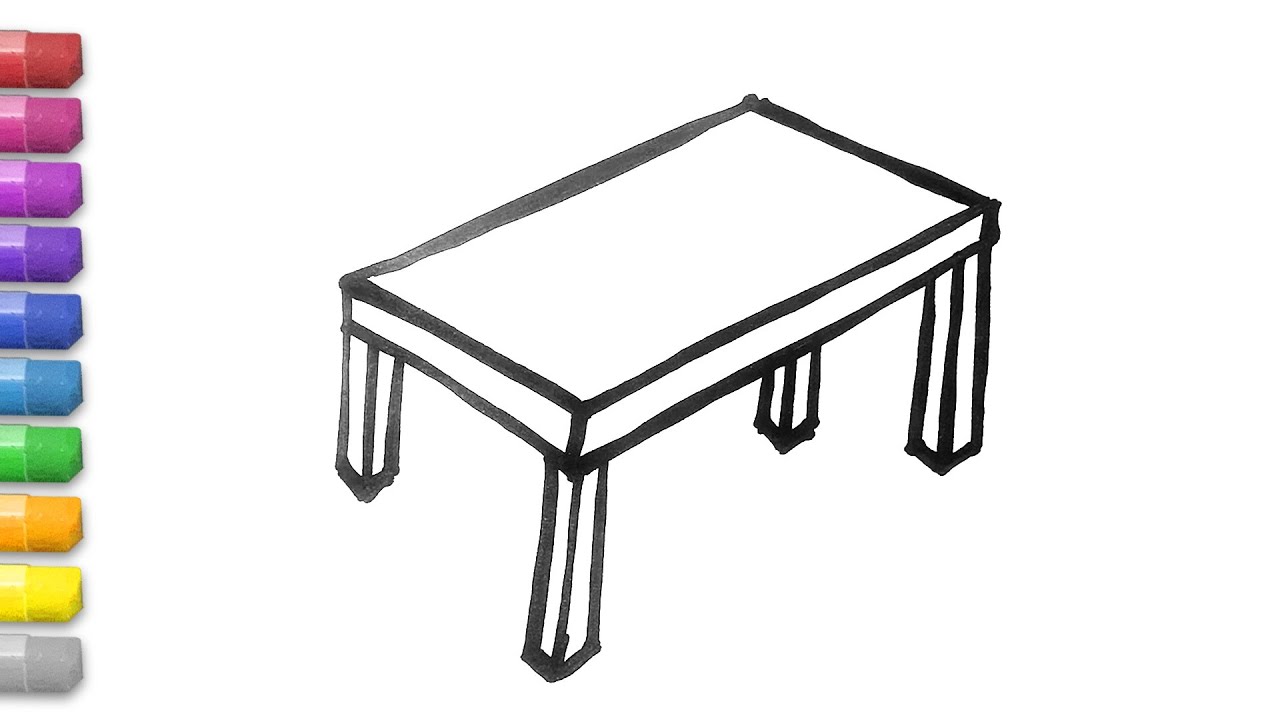 How to Draw Table for Kids, Toddlers | Easy Drawing for Kids, Toddlers ...