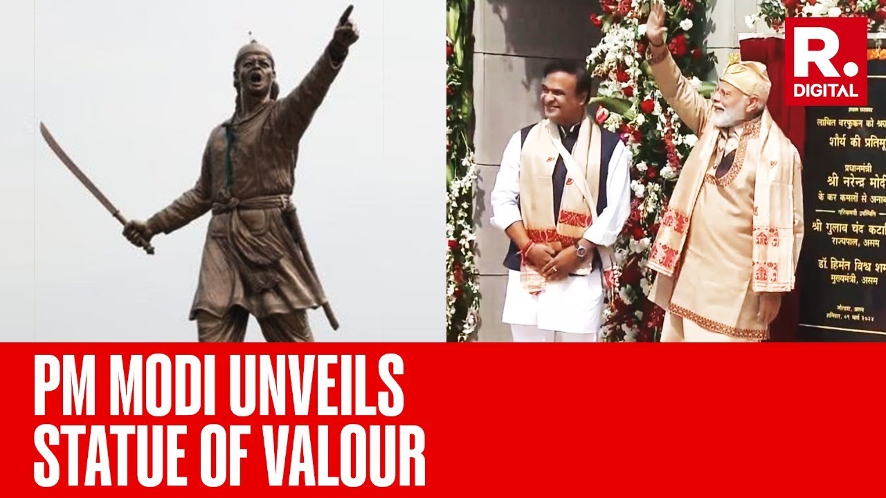 PM Modi Unveils 125 Feet Statue Of Bir Lachit Borphukan In Assam's ...